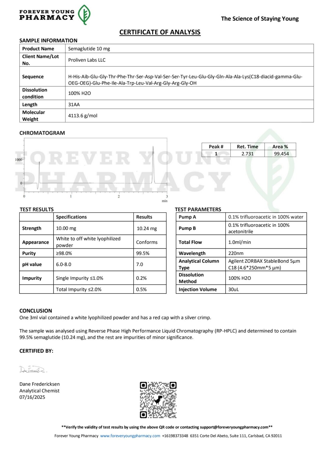 SEMA 10 mg Vial - Proliven Labs